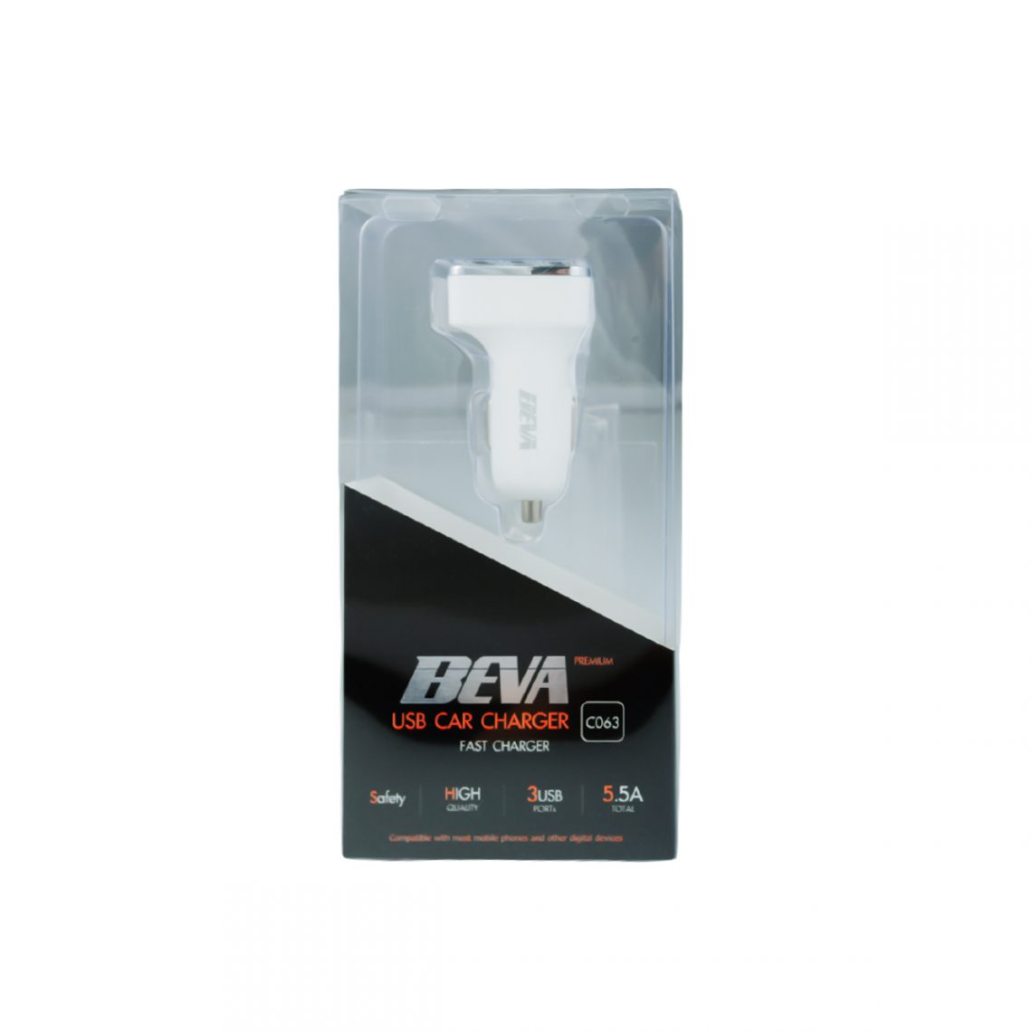 อุปกรณ์ชาร์จมือถือในรถ CAR CHARGER BEVA C063 WHITE USB FAST CHARGEER ...