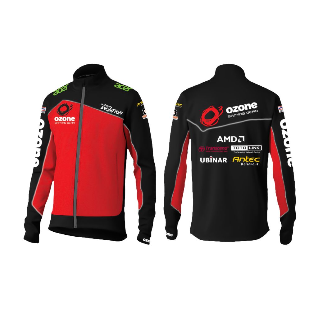 เสื้อเจ็คเก็ต เสื้อวอร์ม ยี่ห้อ OZONE JACKET สีแดง-ดำ ( SIZE M ) – SPA ...