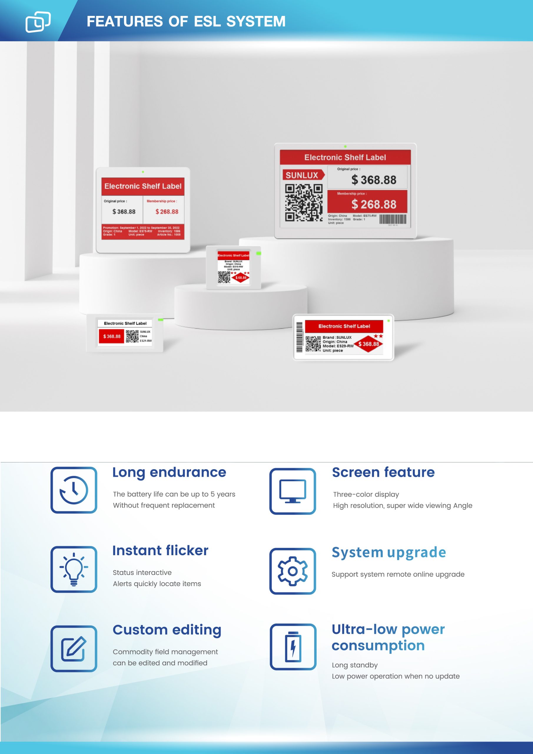 ป้ายราคาสินค้าอิเล็กทรอนิกส์ • Electronic Shelf Label – SPA Office Supplies